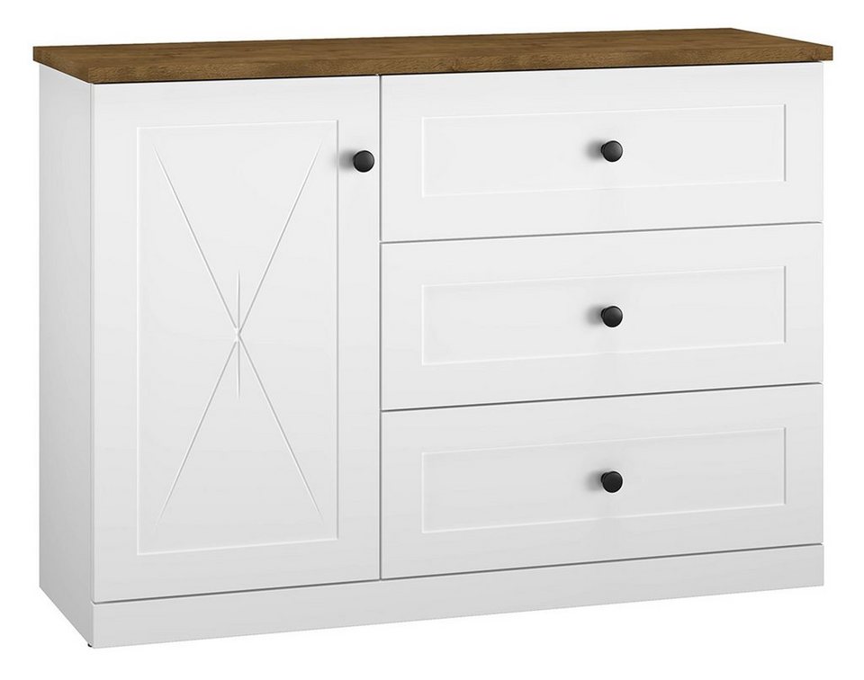 Feldmann Wohnen Sideboard Lille 1 St 1 Teilig 120cm Weiß Matt