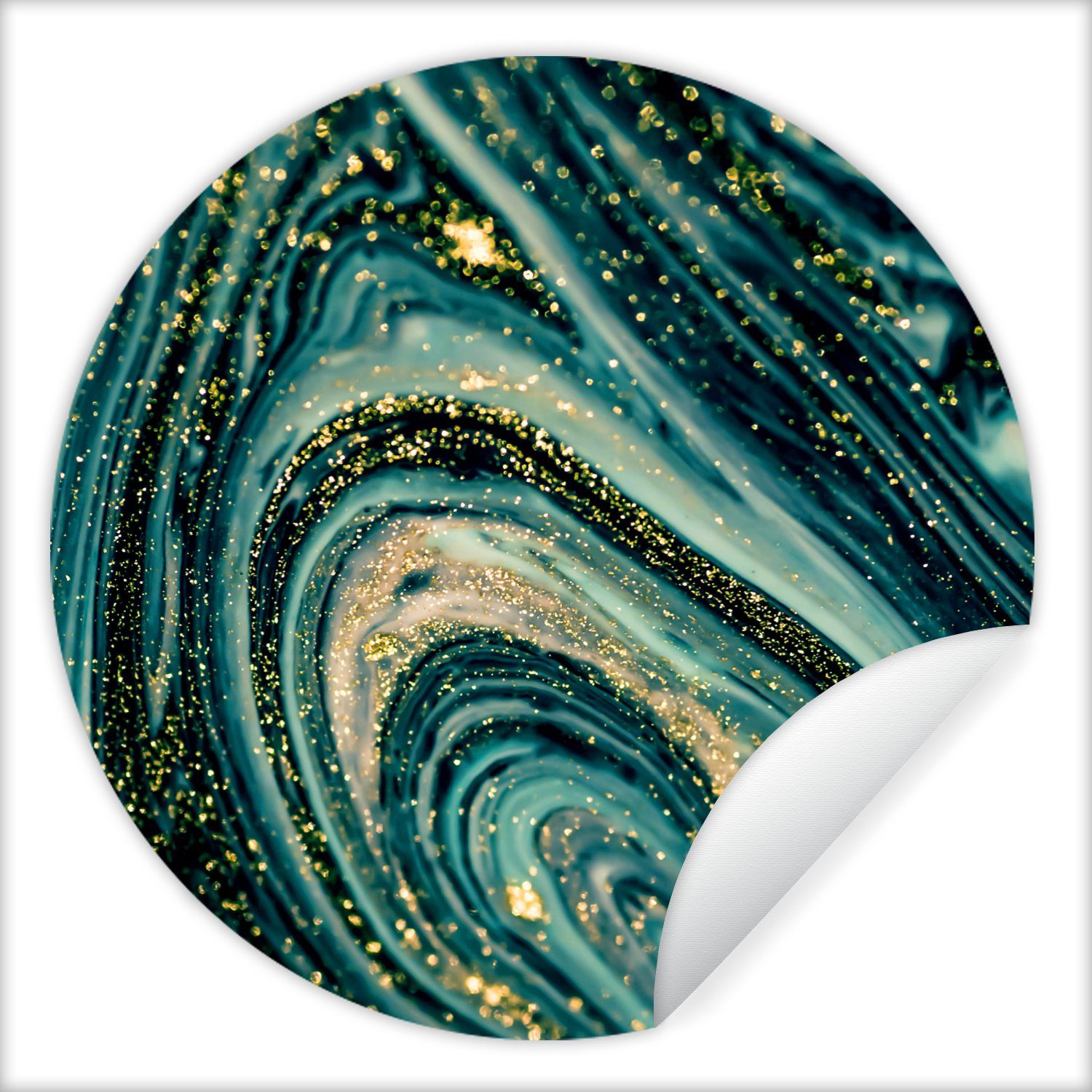 Muchowow Wandsticker Marmoroptik Luxus Gold Türkis Glitzer 1