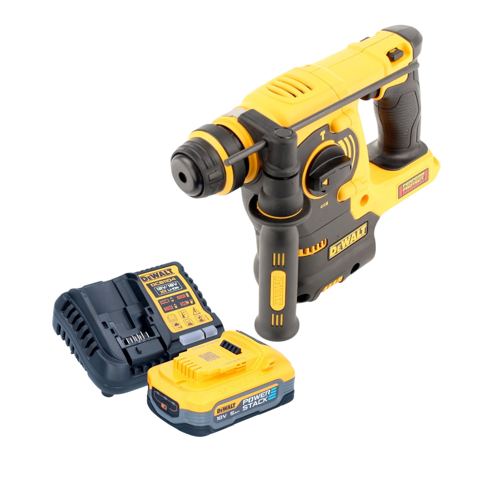 DeWalt Schlagbohrmaschine DCH 253 H1 18 V 2,1 J SDS plus + 1x Powerstack Akku 5,0 Ah + Ladegerät
