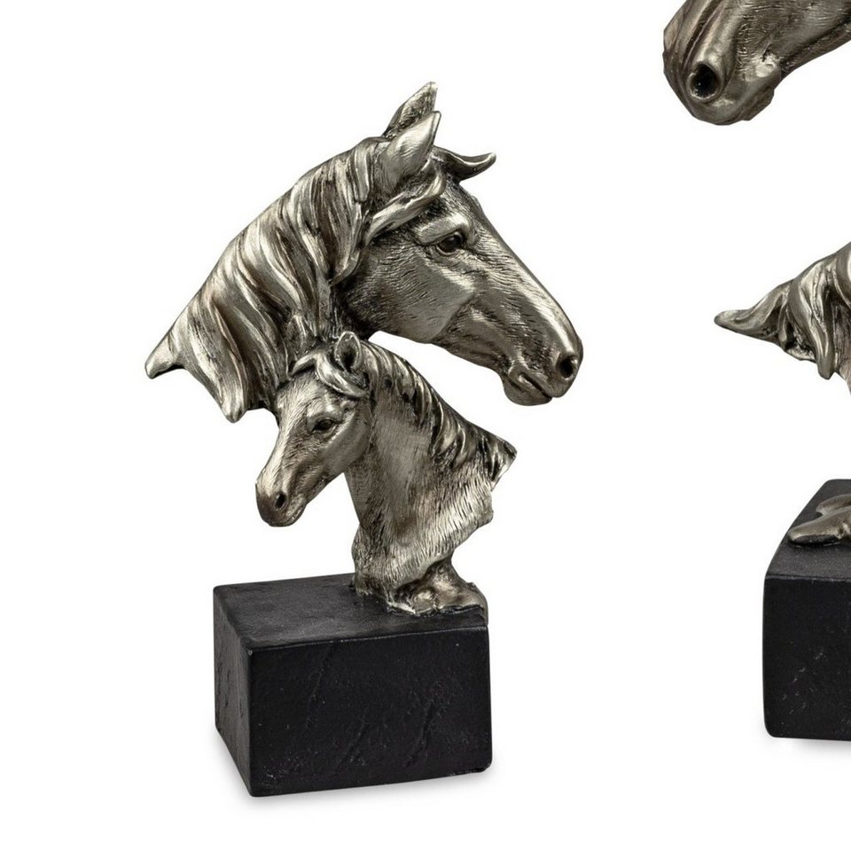 Formano Dekoobjekt Pferde Silber B10cm H15cm Kunststein