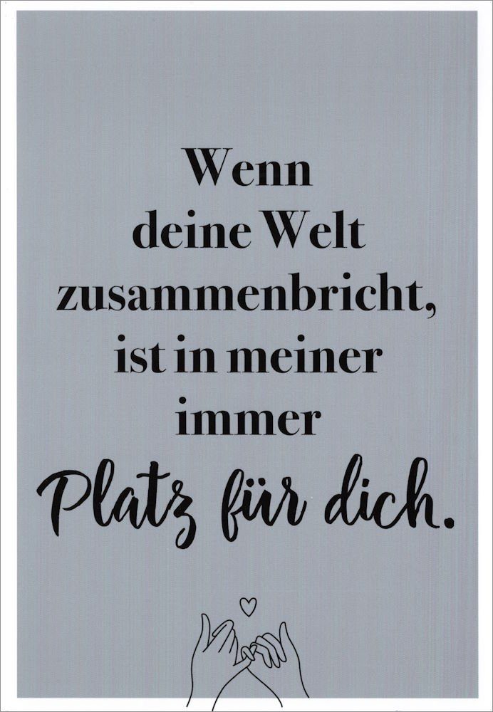 Lieblingsmensch Postkarte Euroformat-Postkarte "Wenn deine Welt zusammenbricht, ist ..."