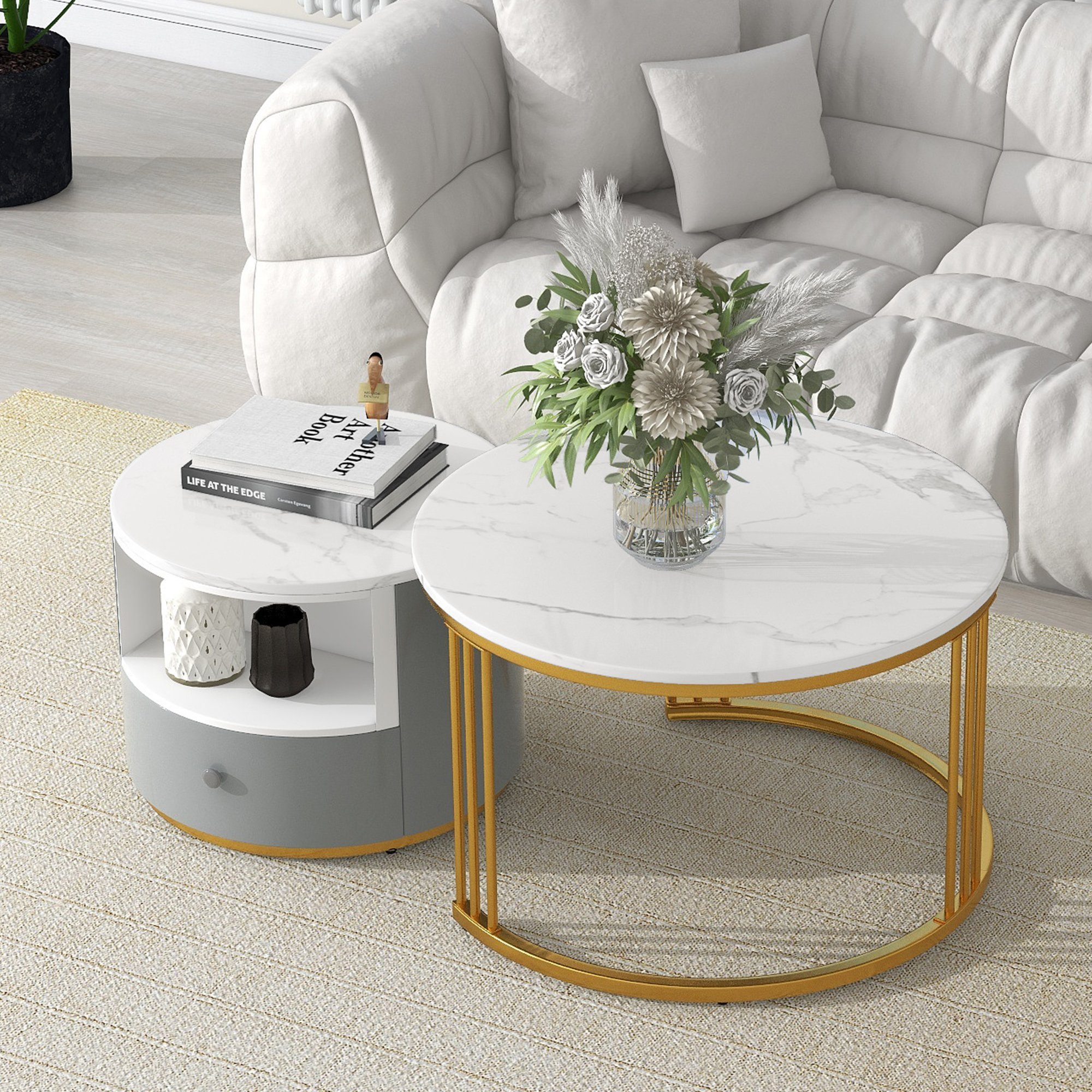 Runde weiße Couchtische mit Stauraum online kaufen | OTTO
