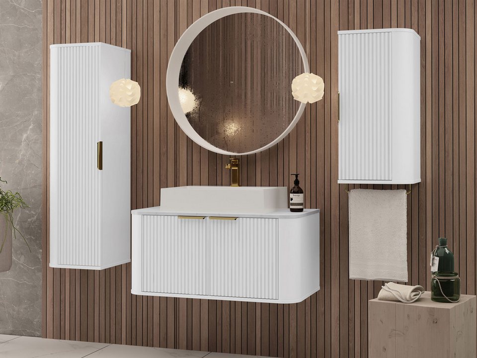 Mirjan24 Badmöbel Set Diametro I 4er Set 2x Hängeschrank Schrank