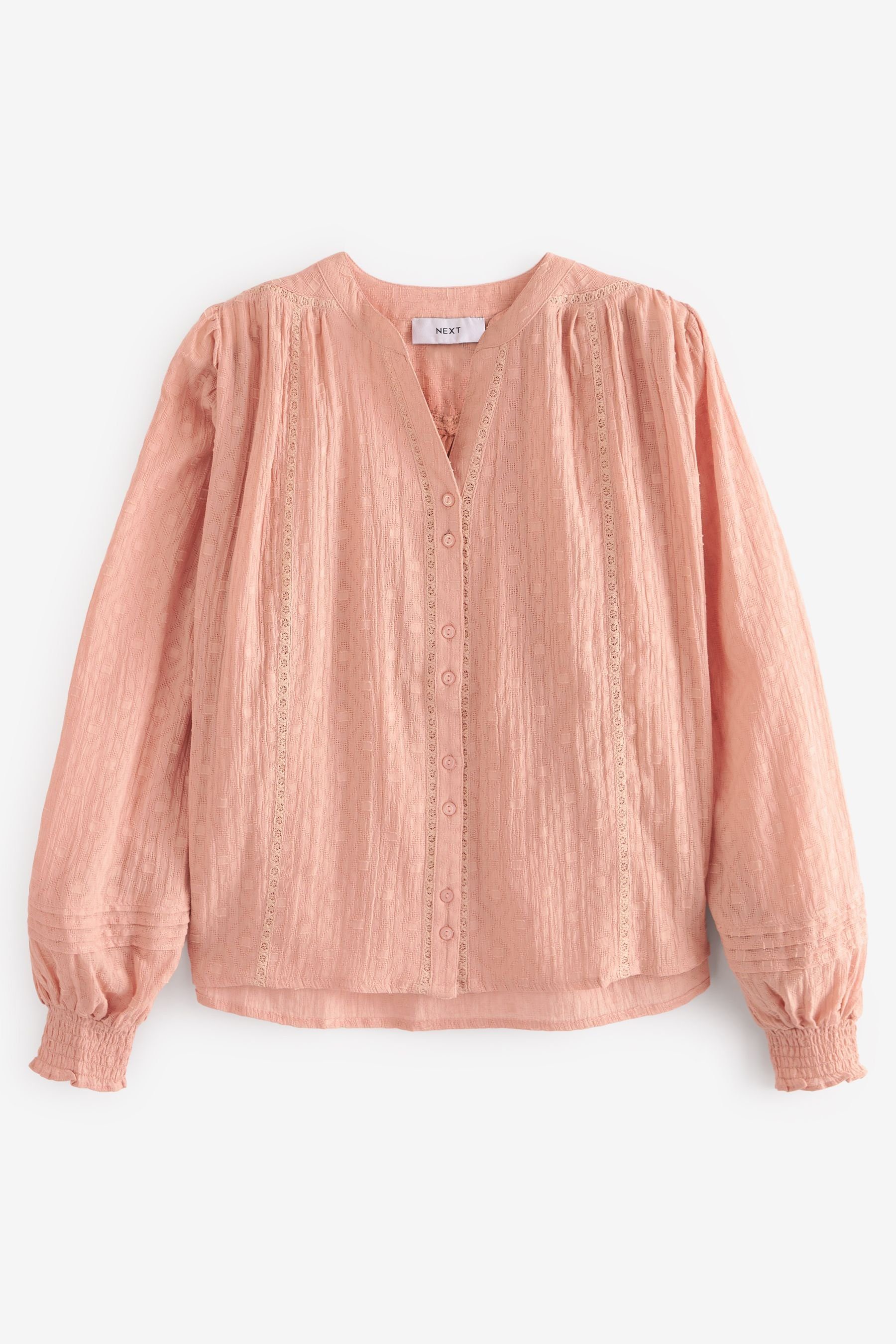 Next Langarmbluse Strukturierte Bluse Mit Spitzendetail 1 Tlg