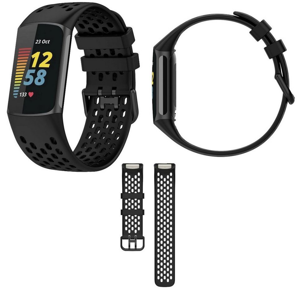 Wigento Smartwatch Armband Für Fitbit Charge 5 Hochwertiges Kunststoff