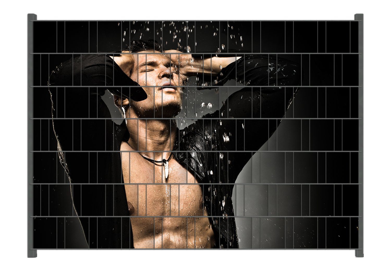 Wallario Sichtschutzstreifen Sexy Mann Unter Der Dusche Für