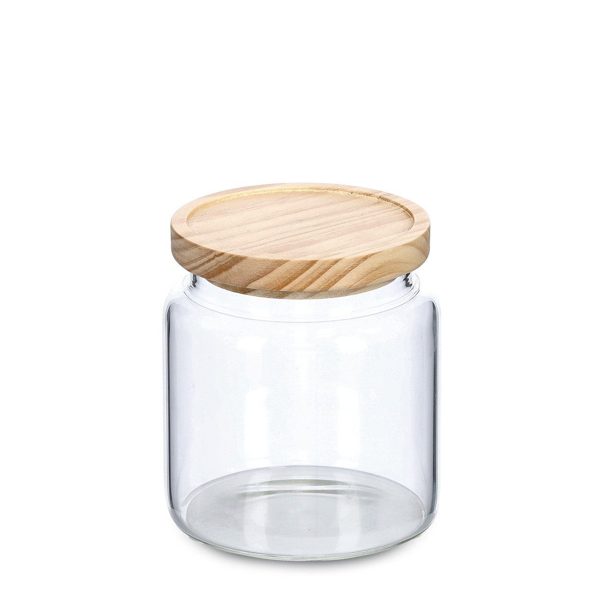 Zeller Present Badaccessoire Set Vorratsglas M Holzdeckel 830 Ml