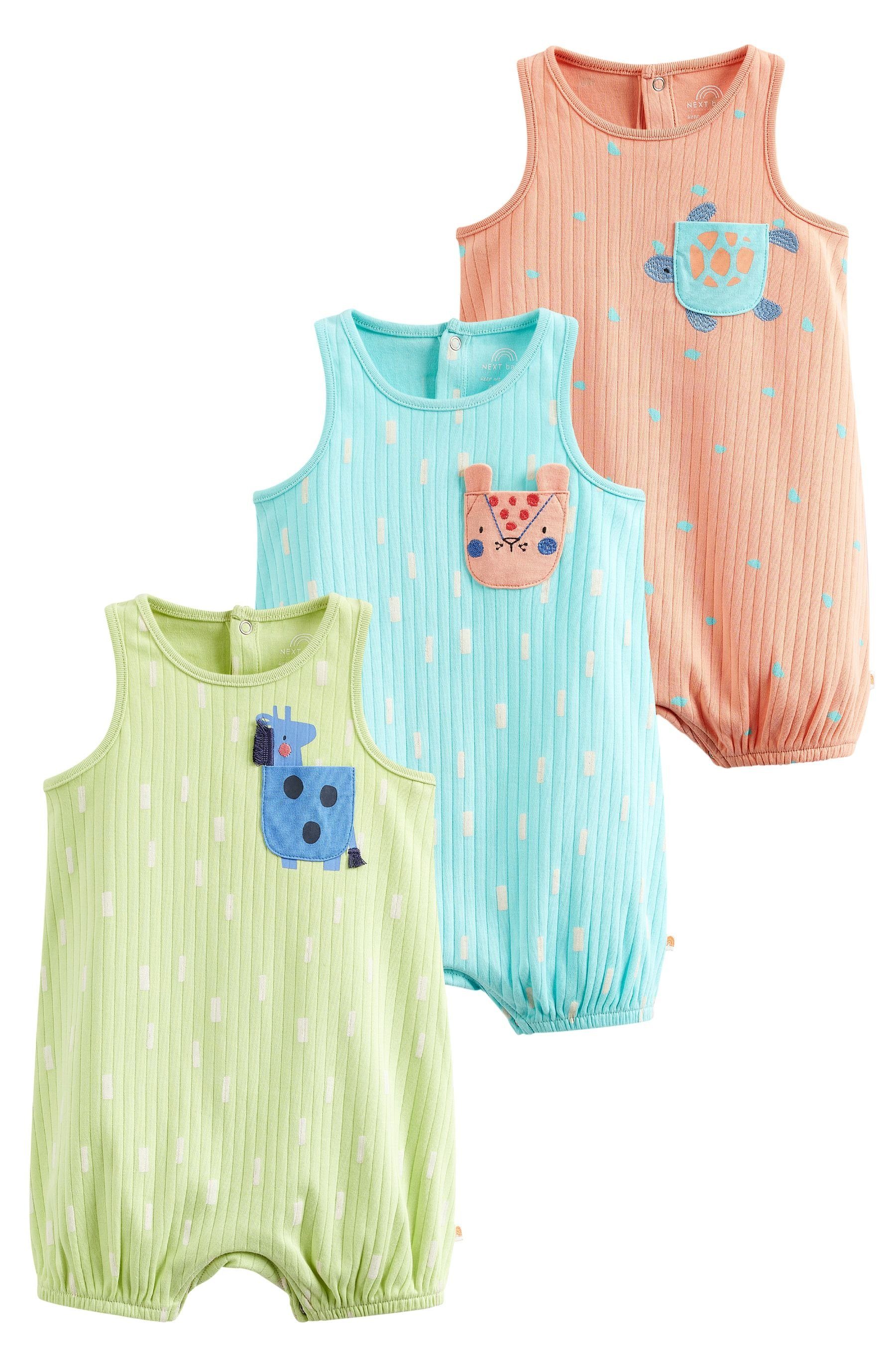 Next Strampler Baby Jersey-Strampler, 3er-Pack (3-tlg)