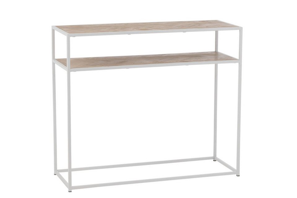 Gilde Dekoobjekt Moderne Zigzag Holz Und Metall Weiß Konsole Zeitlose