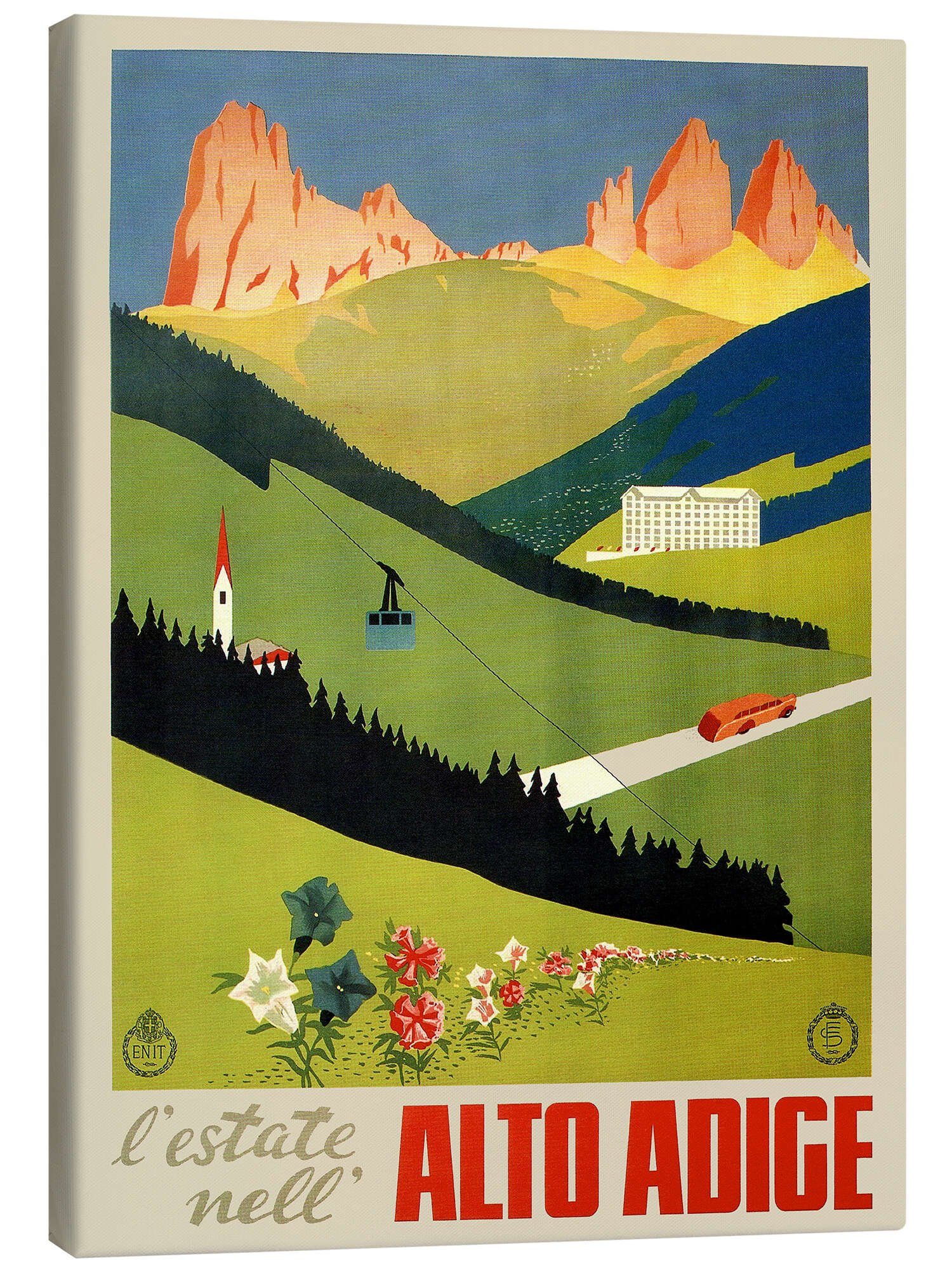 Posterlounge Leinwandbild Vintage Travel Collection Alto Adige Vintage