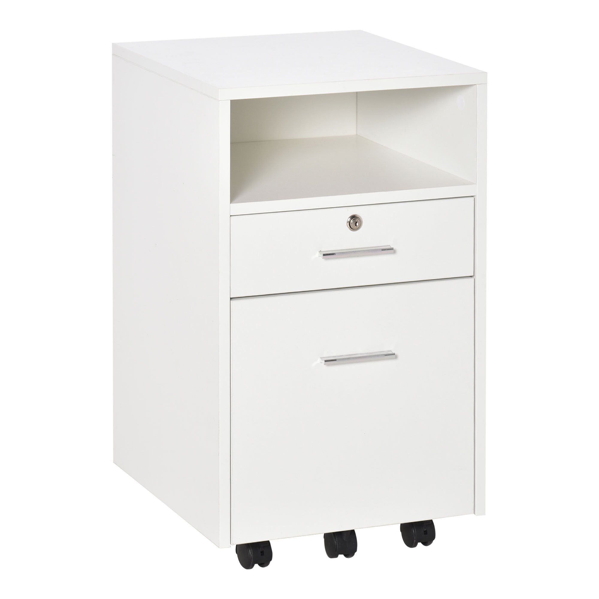 Vinsetto Aktenschrank Vinsetto Büroschrank Rollcontainer 2 Schubladen