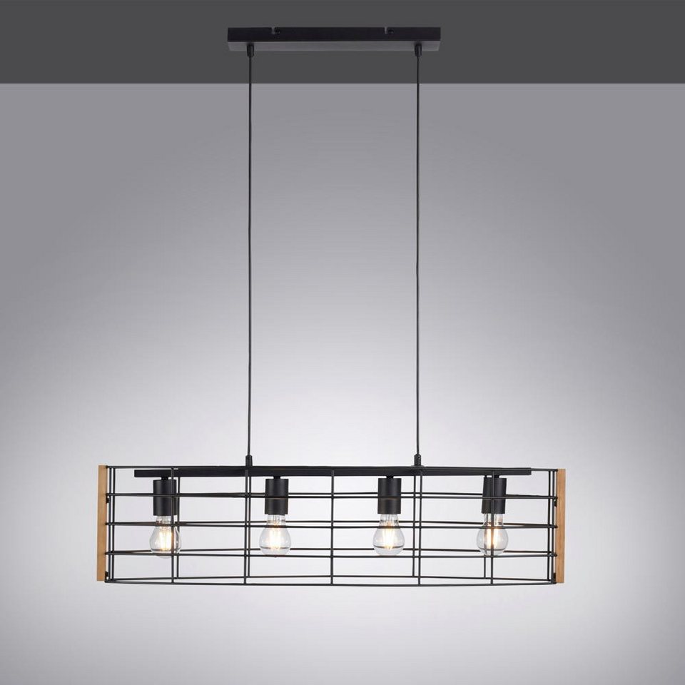 Click Licht Hängeleuchte Pendelleuchte Elian In Schwarz Und Natur