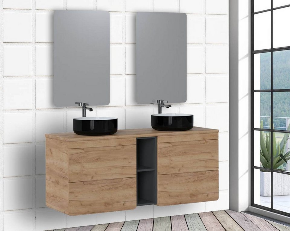 Einfachgutemoebel Waschtisch Set Bad Set Aruba 140cm 3 Tlg