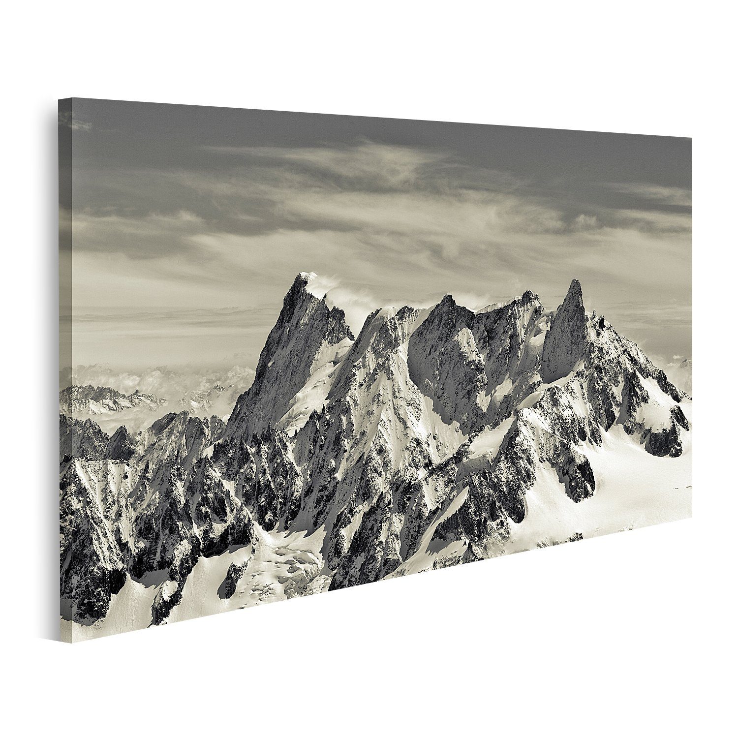 islandburner Leinwandbild Bild auf Leinwand Mont Blanc in den französischen Alpen Wandbild Poste