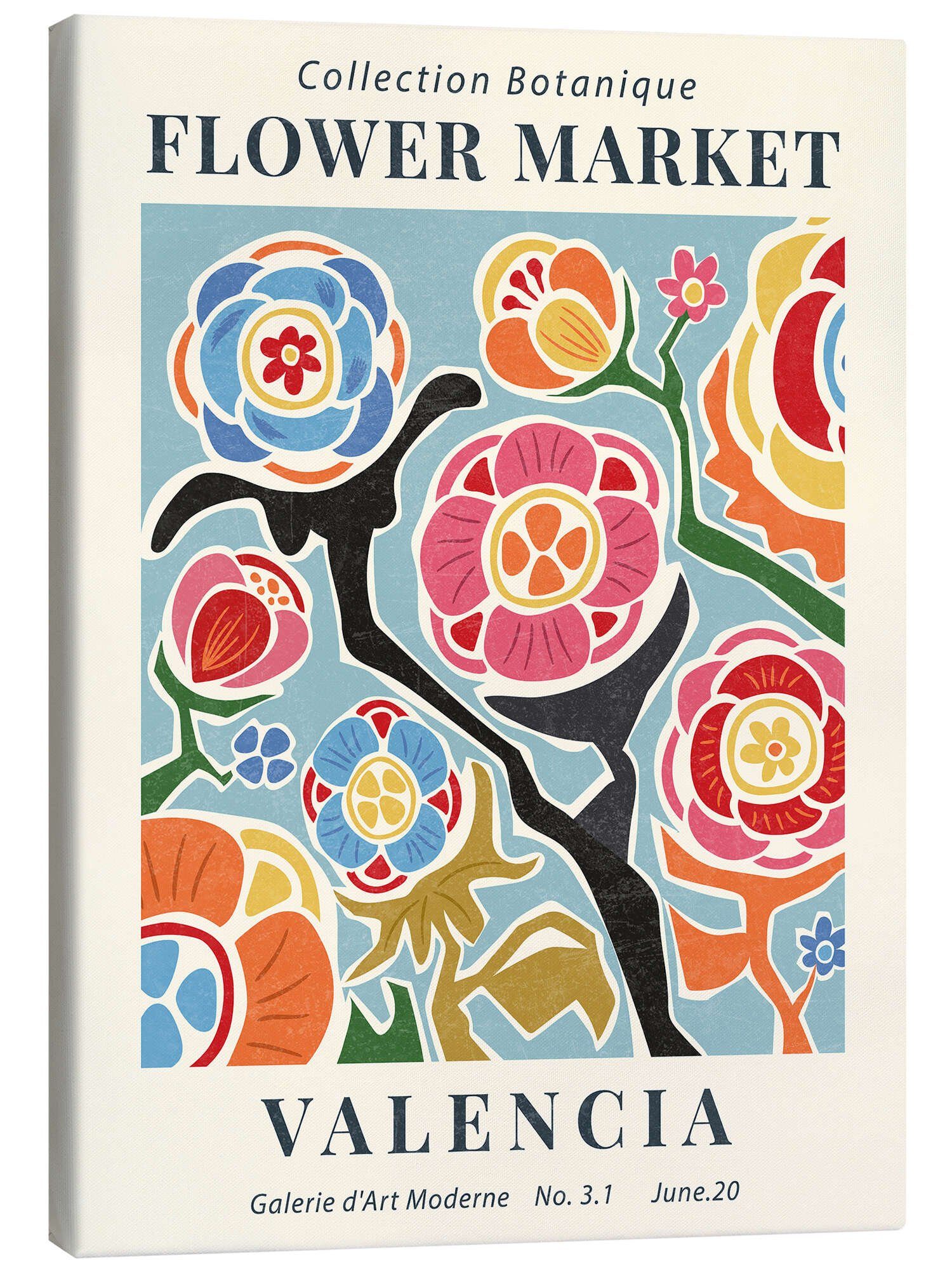 Posterlounge Leinwandbild Talex Flower Market Valencia Arztpraxis