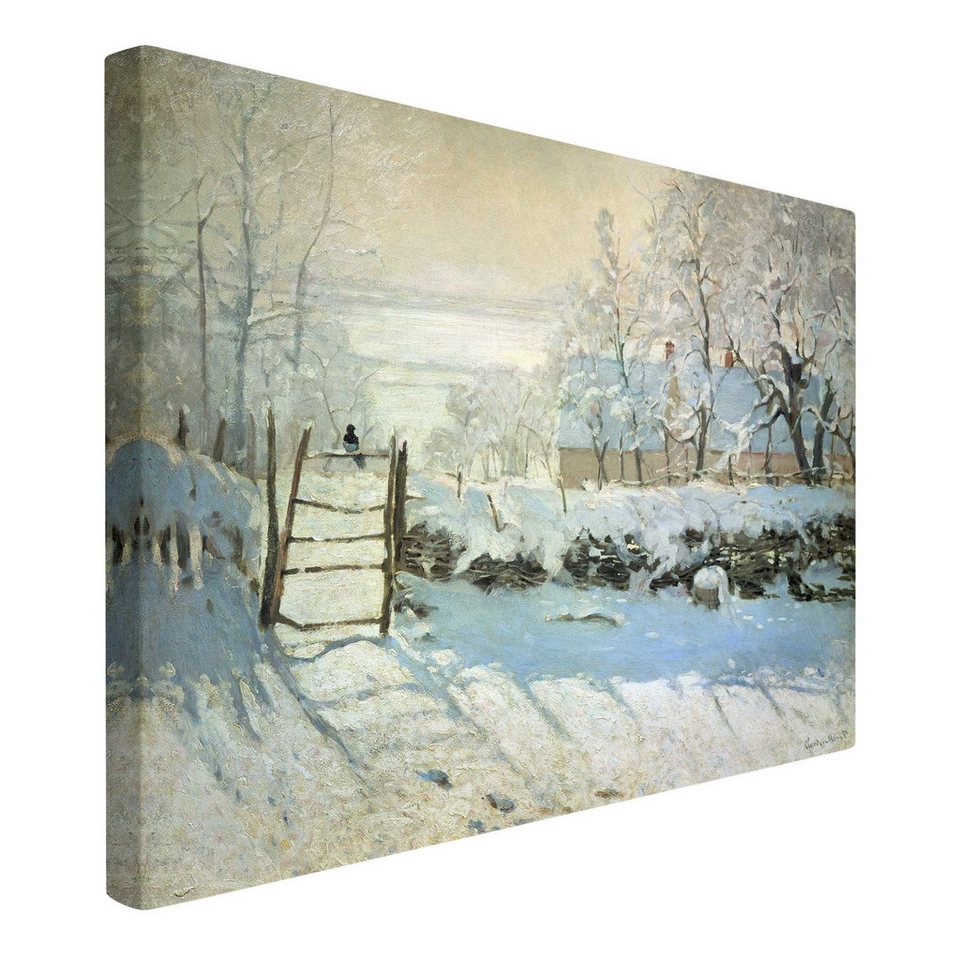 Bilderdepot24 Leinwandbild Kunstdruck Malerei Claude Monet Die Elster