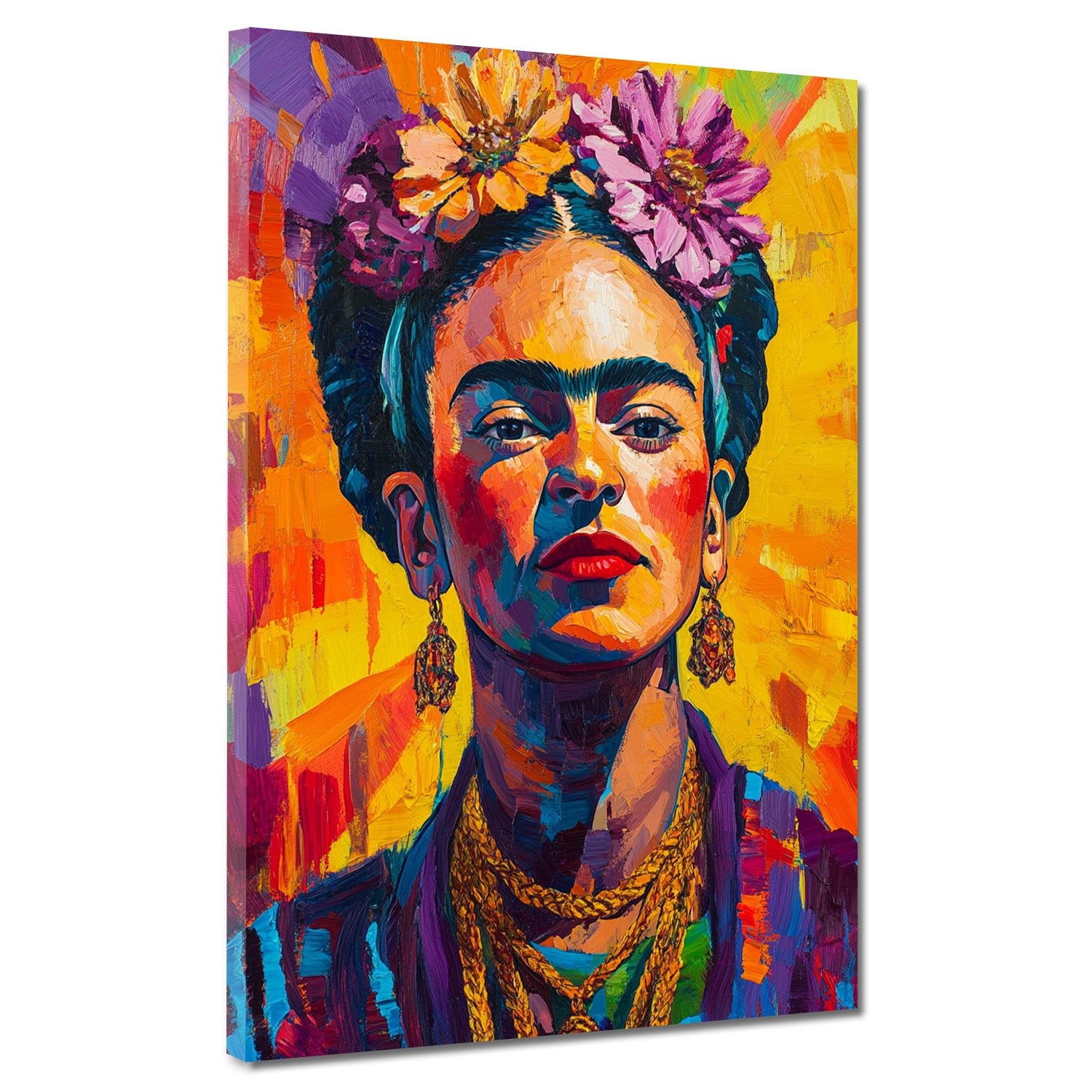 Artedinoi Leinwandbild Frida Pop Art Portrait Farbenfroh Modern