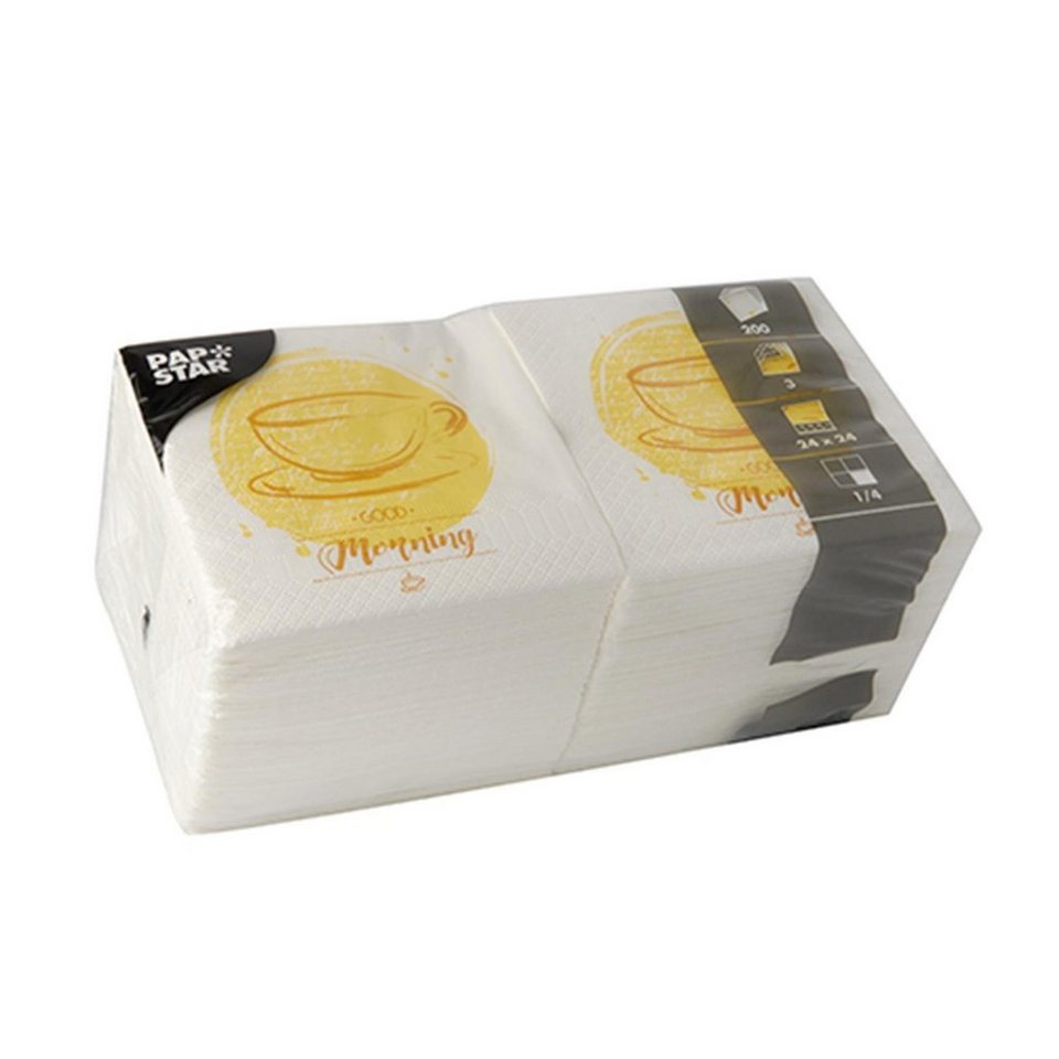 Papstar Papierserviette 200 Servietten 3 Lagig 14 Falz 24 Cm X 24 Cm