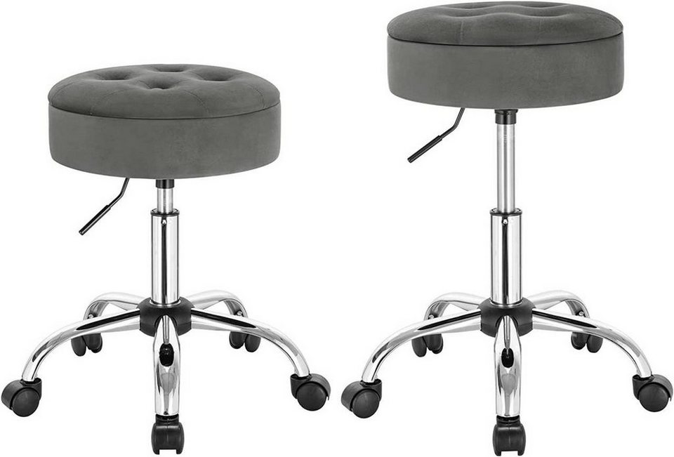 Woltu Drehhocker Set 2 St Barhocker Höhenverstellbar Mit Stauraum