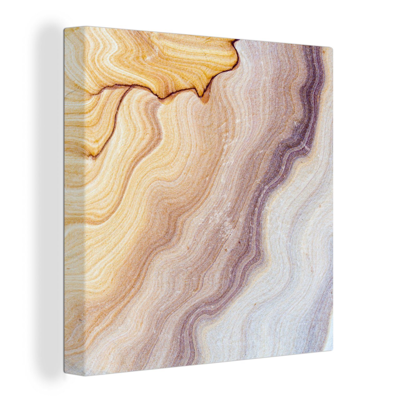 Onemillioncanvasses® Leinwandbild Marmor Textur Sandstein Gold