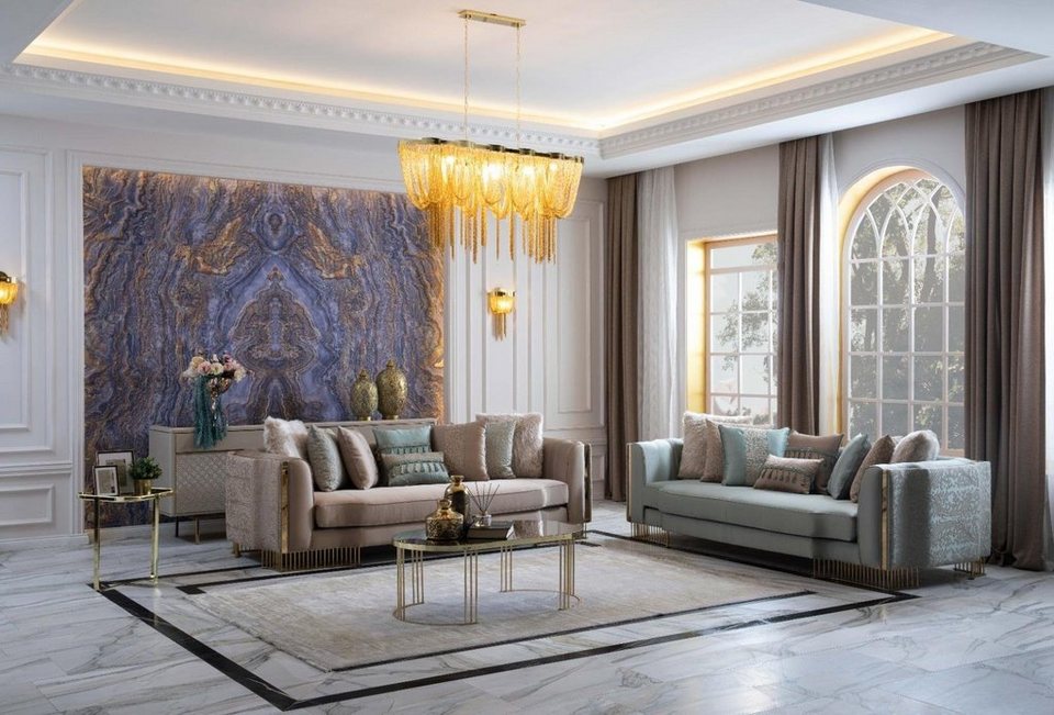 Jvmoebel Wohnzimmer Set Stilvoll Sofagarnitur 2x Sofas Klassische Möbel
