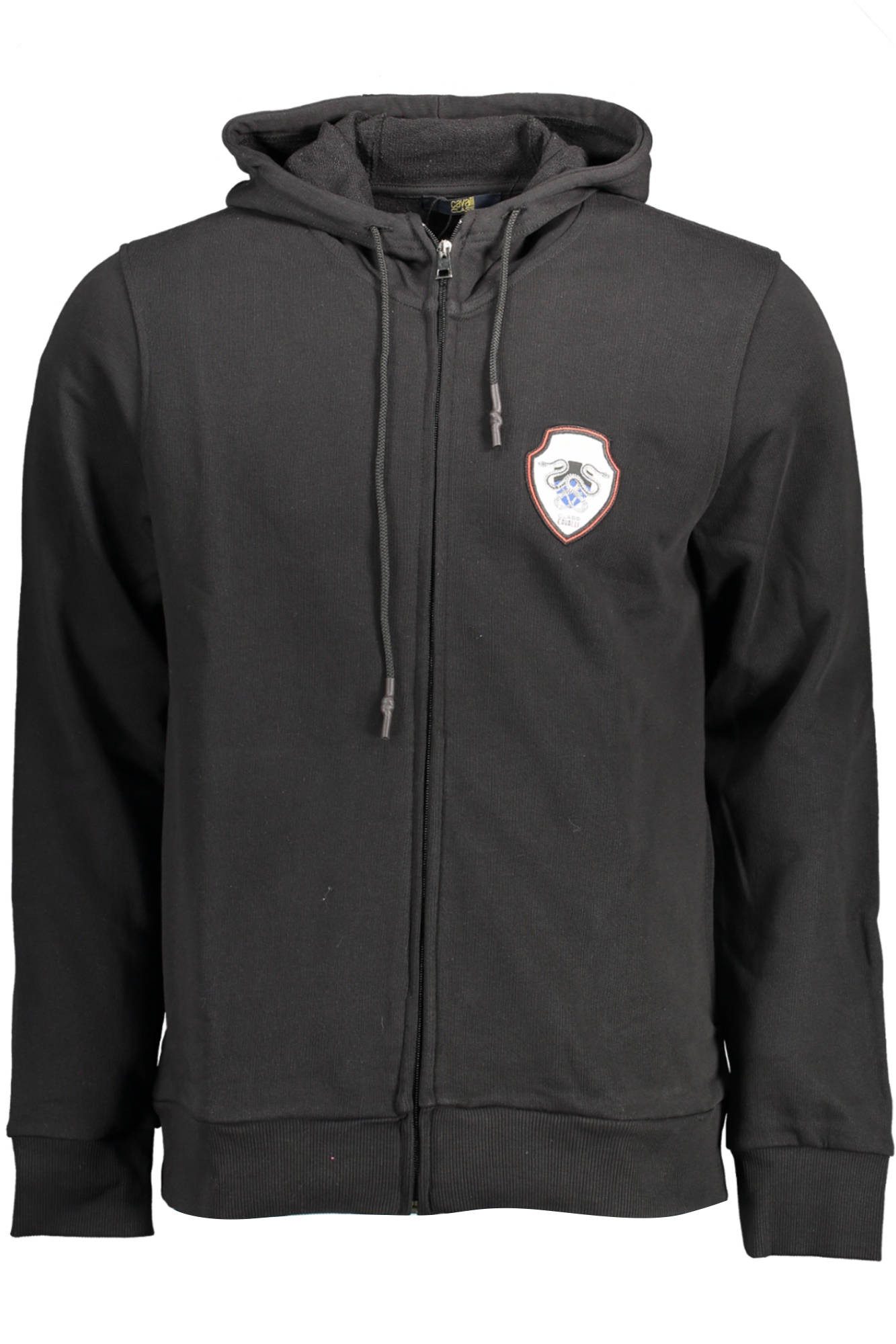 Cavalli Class Sweatshirt Herren Kapuzensweatshirt Schwarz mit