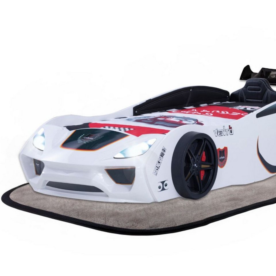 Coemo Autobett Vento Sport Komplett Set Bett Und Lattenrost Weiß