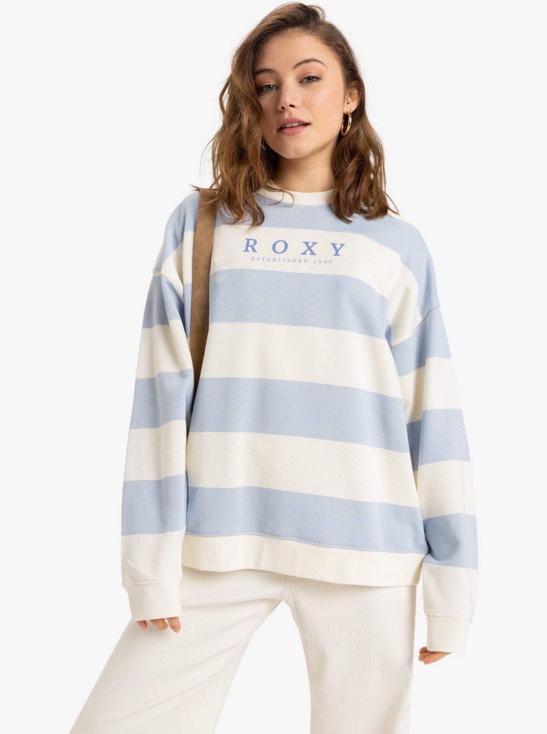 Roxy Sweatshirt Strictly Stripes, Hals: Rundhalsausschnitt