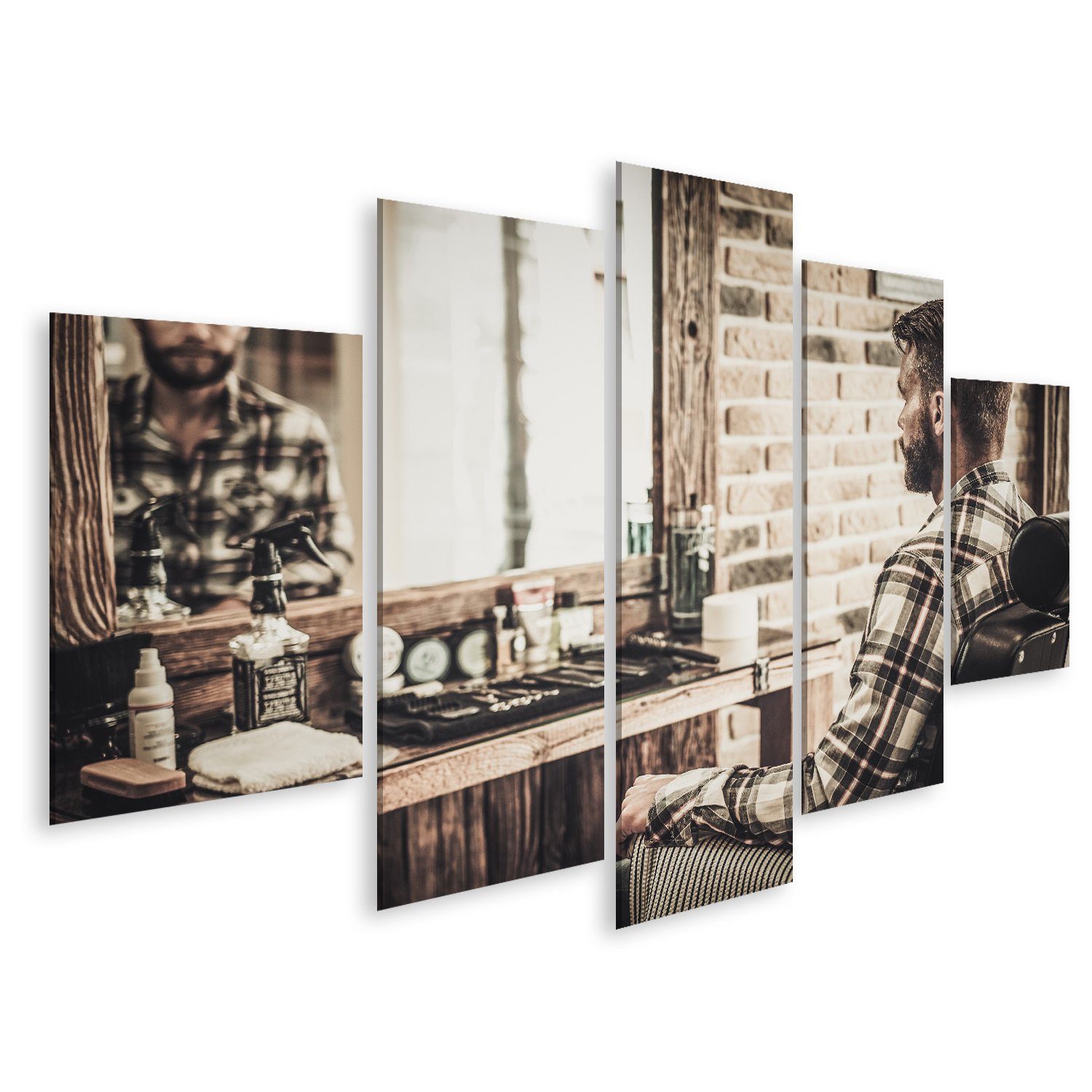 Islandburner Leinwandbild Bild Auf Leinwand Mann Friseurladen Stilvoll