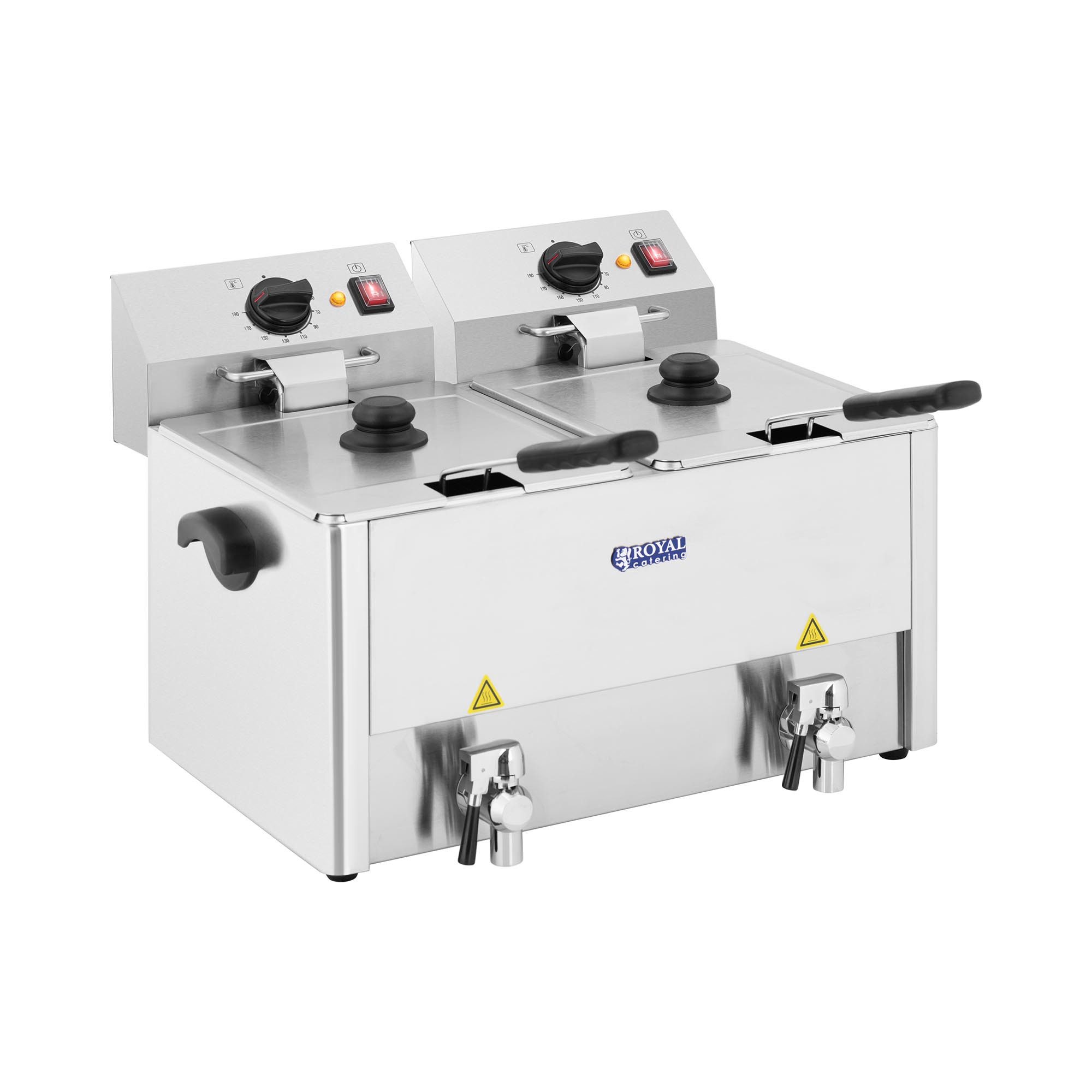 Royal Catering Fritteuse 2 X 13 L Fritöse Ego Thermostat Kaltzonen