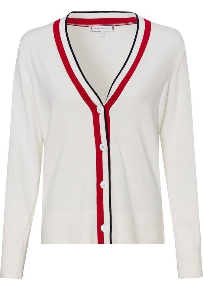 Tommy Hilfiger Cardigan Global Stripe V Nk Cardi Ls« Mit Tommy
