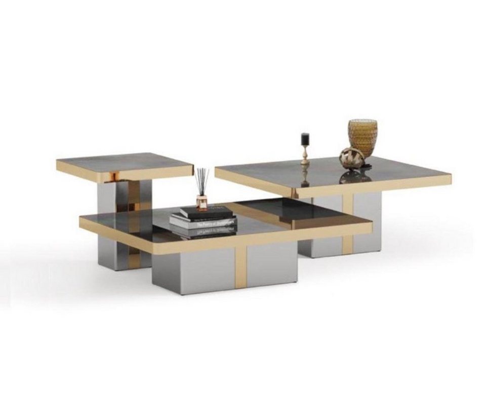 Jvmoebel Couchtisch Luxus Quadratischer Couchtisch Set 3x