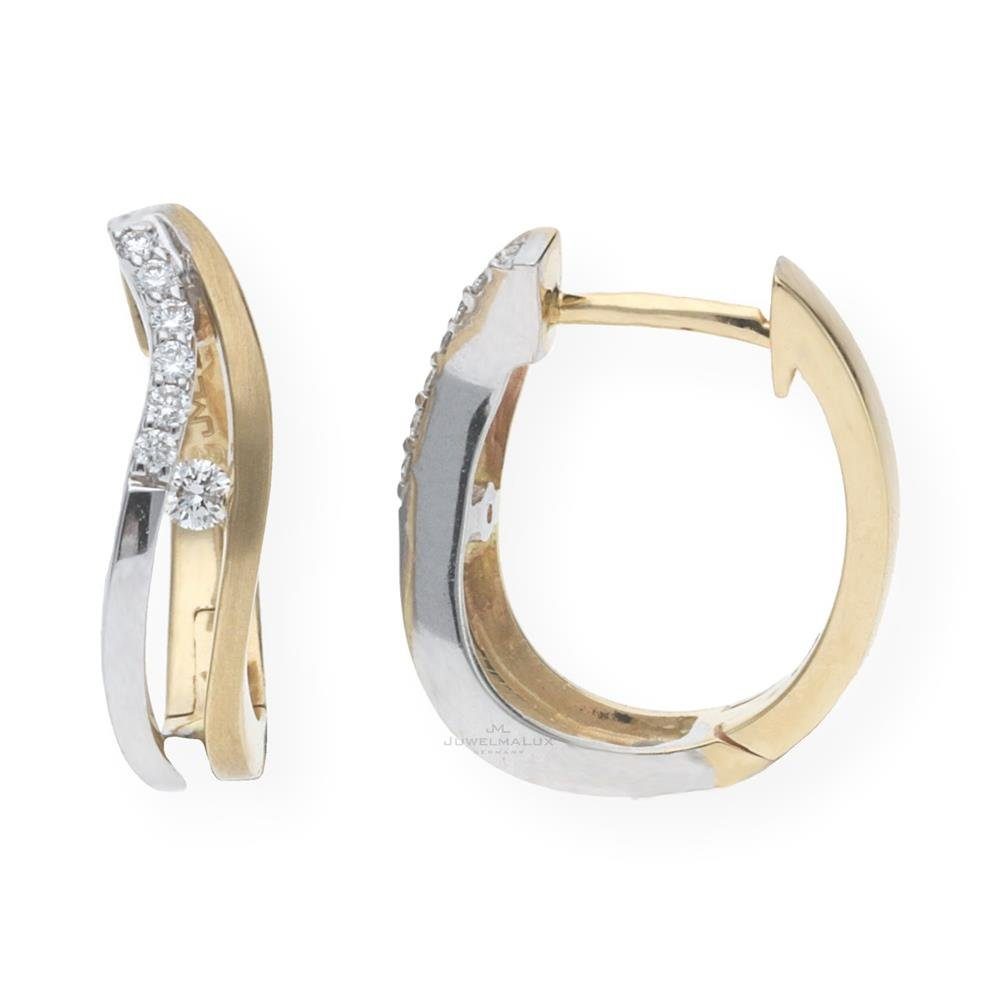 JuwelmaLux Paar Creolen JuwelmaLux Creolen 585/000 (14 Karat) Gold & Weißgold mit Brillanten J ...