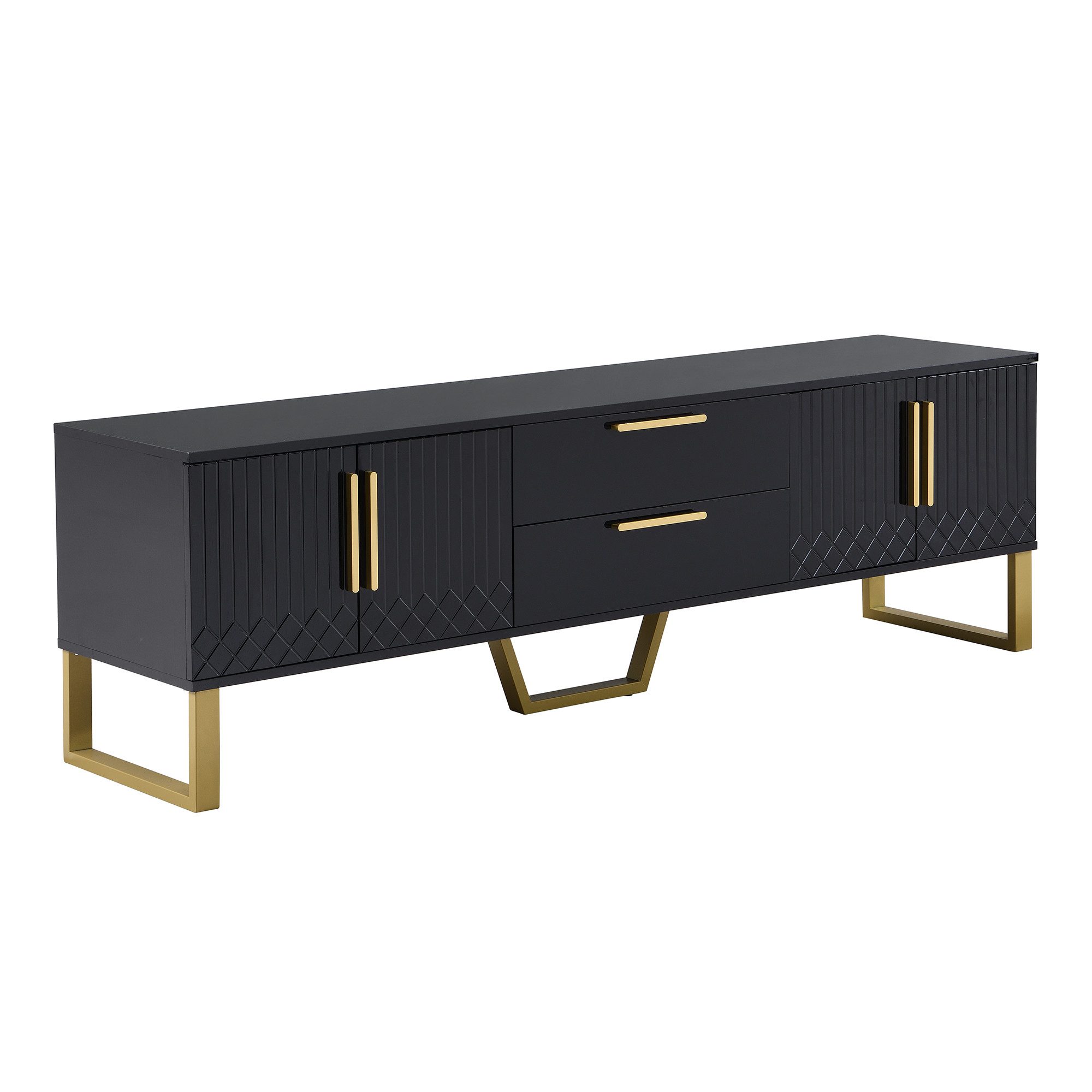 Ideasy Tv Schrank Luxus Lowboard Hochglanz Mit Eingravierter Textur