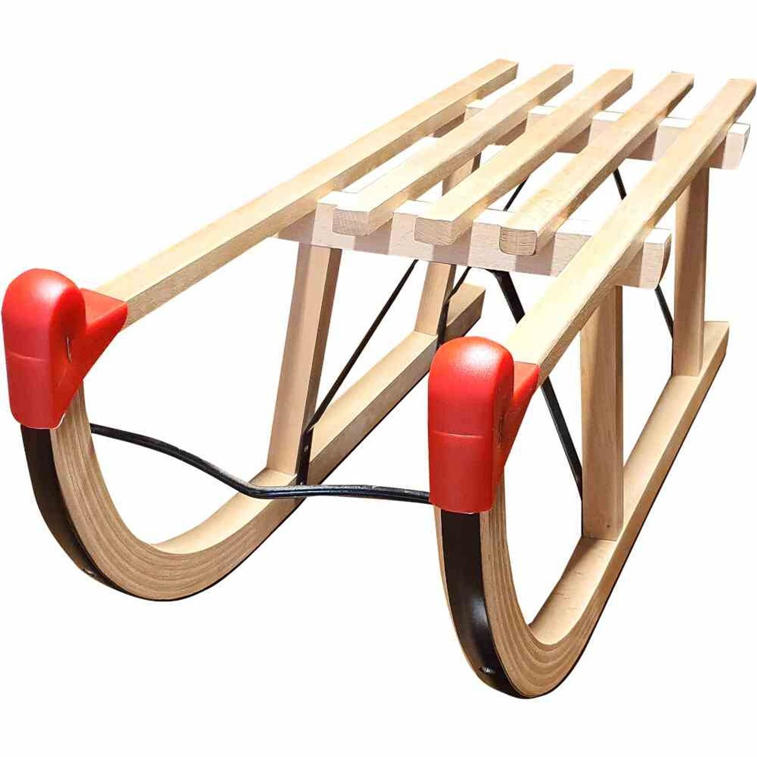 BURI Schlitten Holzschlitten Davos 90cm Traditionell Rodelschlitten ...