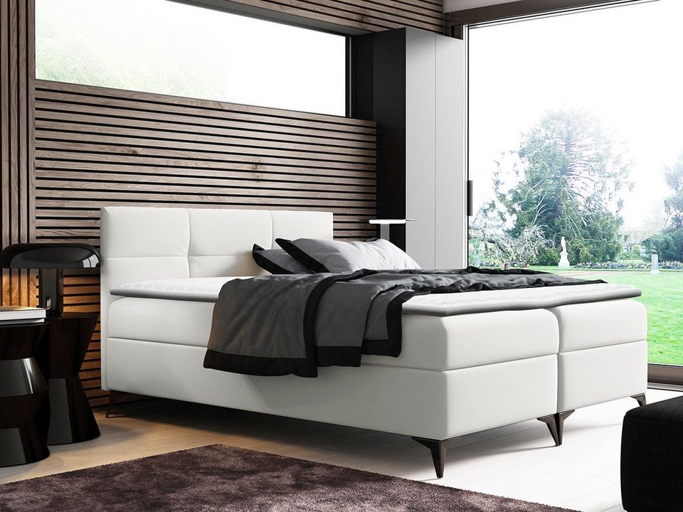 Mirjan24 Boxspringbett Figaro Kopfteil Und Matratze Topper Mit 2