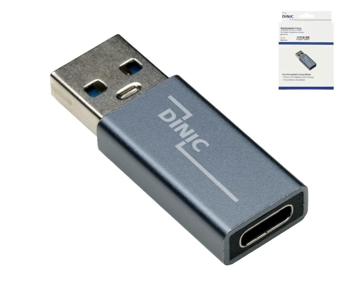 DINIC DINIC Adapter, USB A Stecker auf USB C Buchse Alu, space grau USB-Adapter