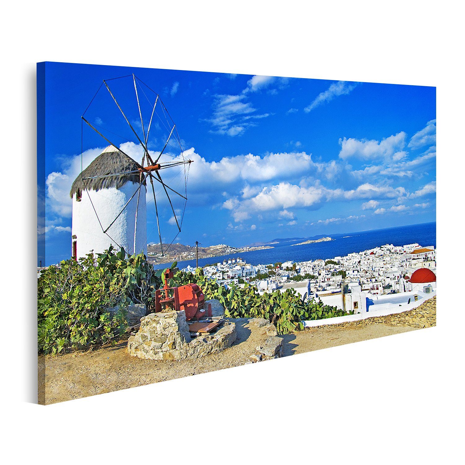 islandburner Leinwandbild Bild auf Leinwand Mykonos Ansicht Wandbild Poster Kunstdruck Bilder