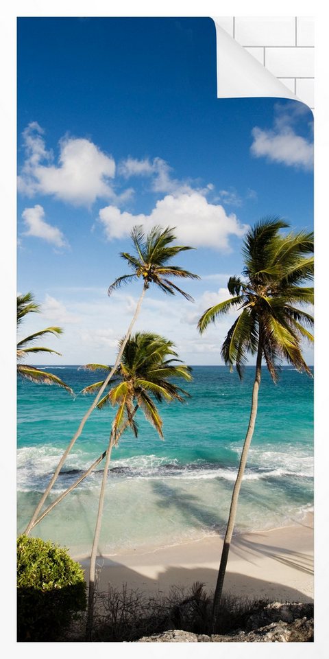 Bilderdepot24 Badrückwand Strand Blau Duschrückwand Ohne Bohren