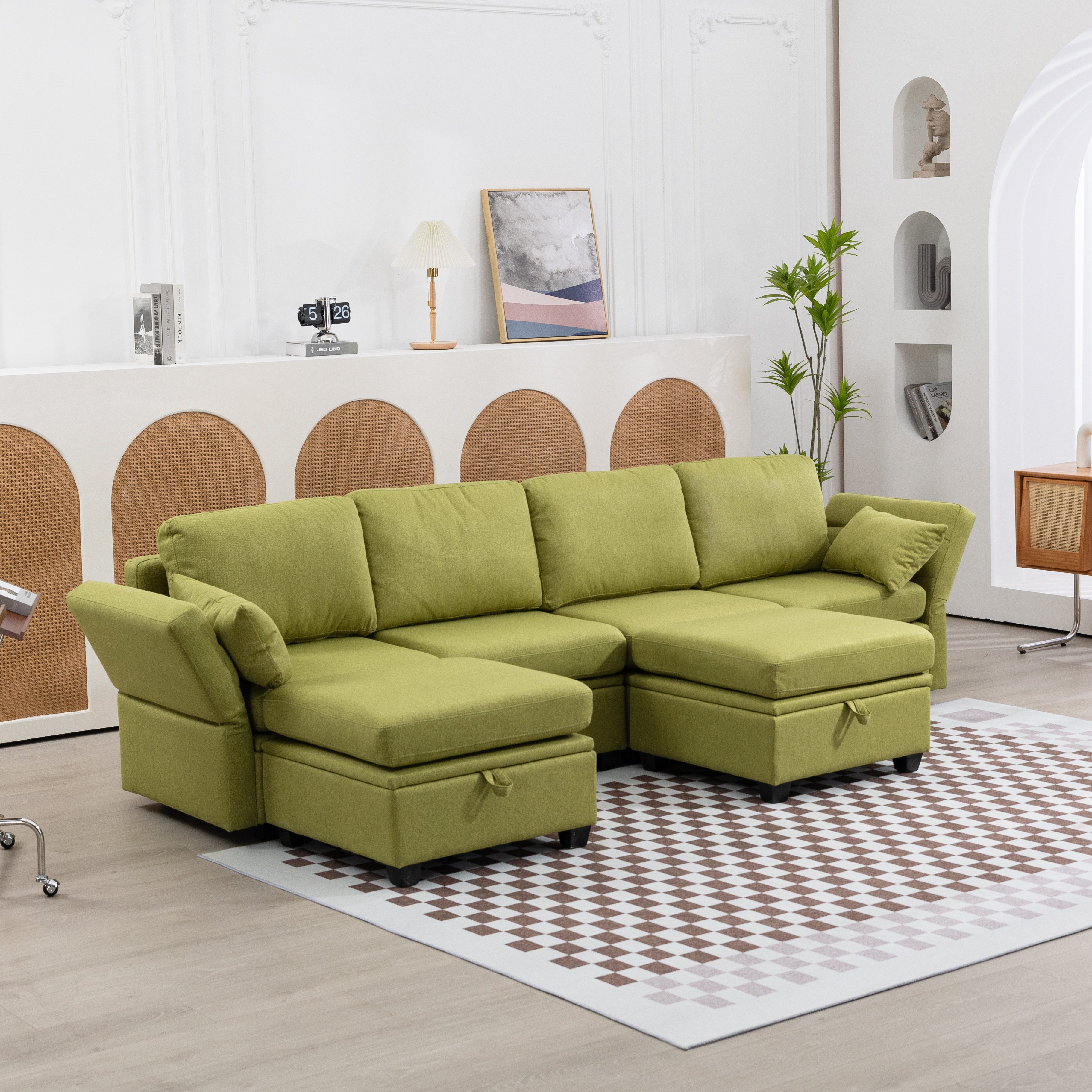 Odikalo Loungesofa Liegesofa Schlafsofa U Form Lagerung Spleißen