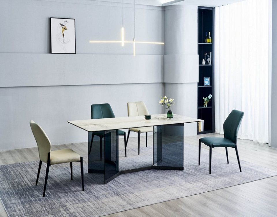 Jvmoebel Esszimmer Set Weißer Esstisch Designer Esszimmer 4x Moderne