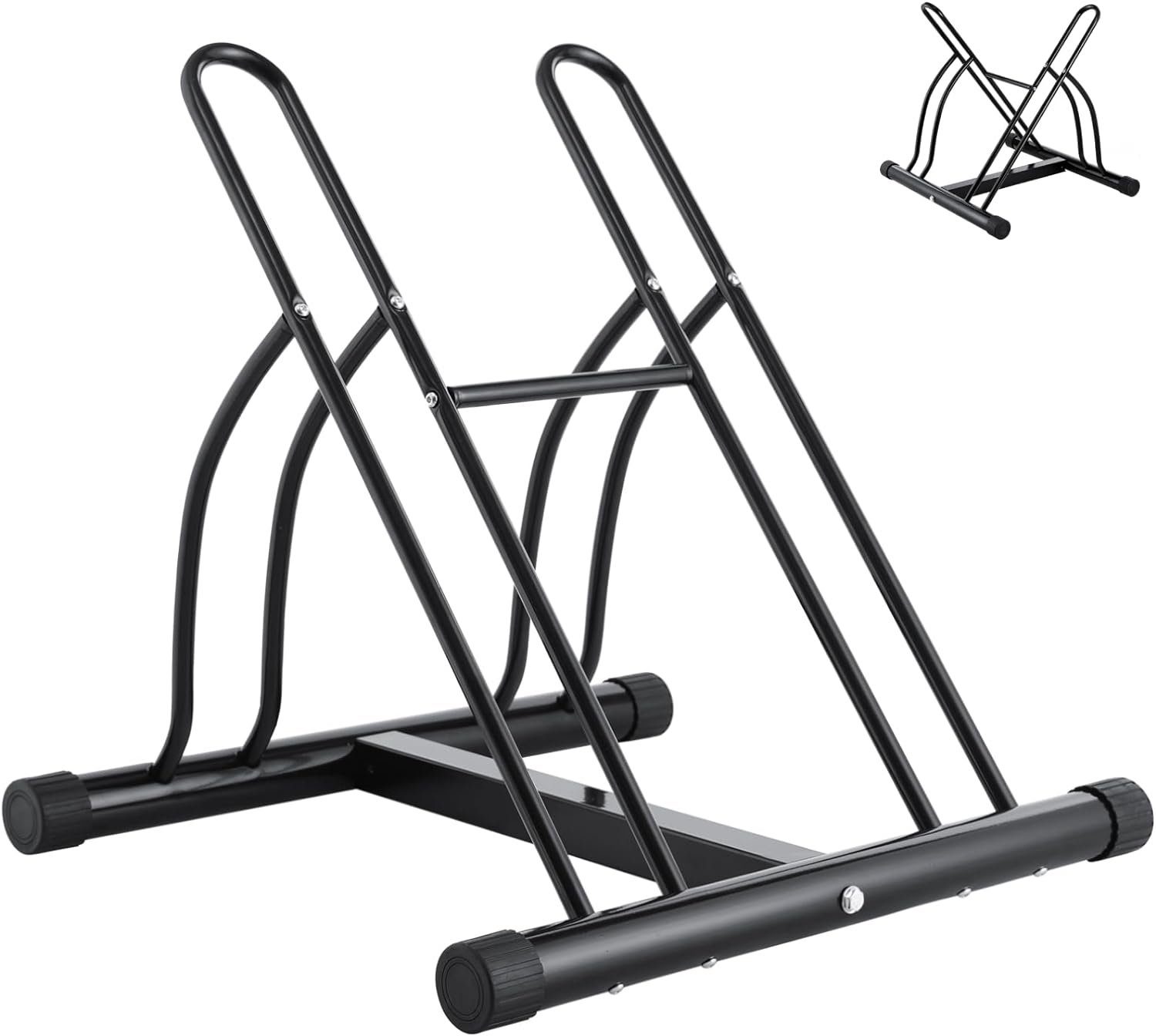 TLGREEN Fahrradständer Boden für 2 Fahrräder, Fahrradhalter für Zuhause Abstellraum Garage, 2 ...