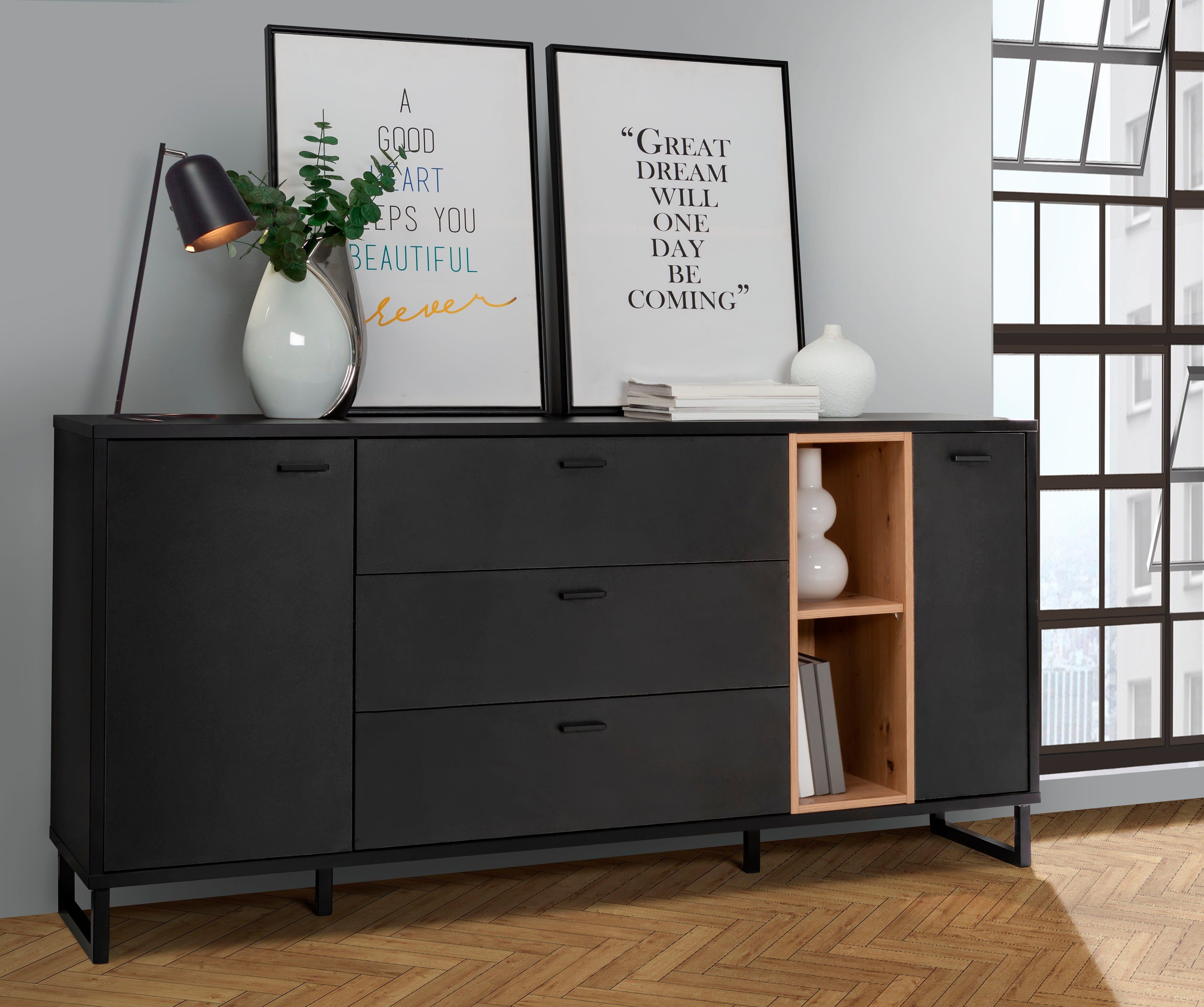 Sideboard Schwarz Wei