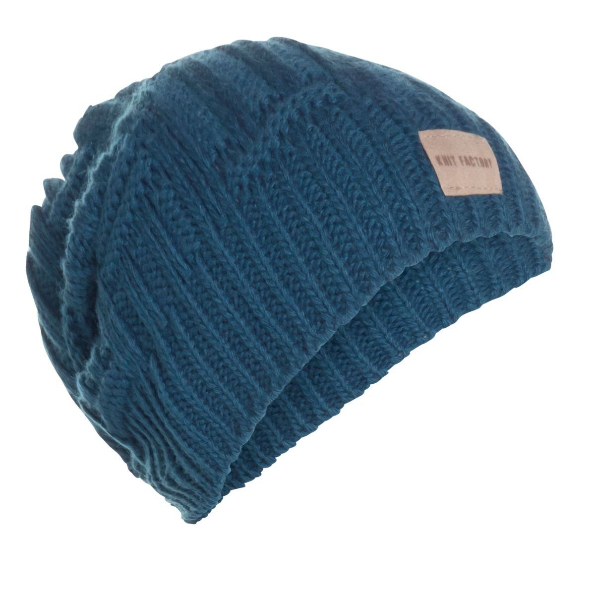 Knit Factory Strickmütze Bobby Mützen One Size Glatt Dunkelblau 1 St
