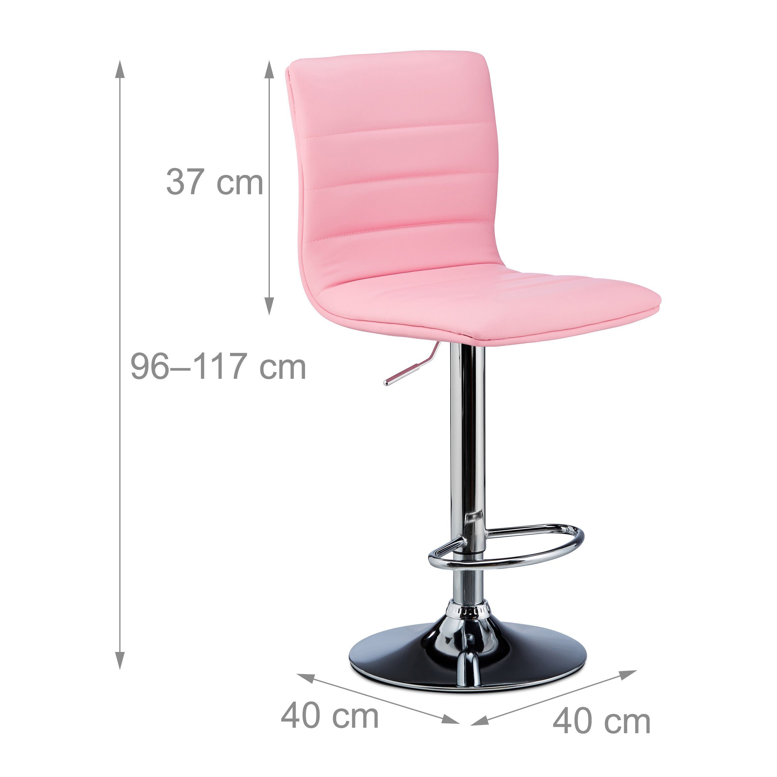 relaxdays Barhocker Barhocker 2er Set höhenverstellbar, Pink