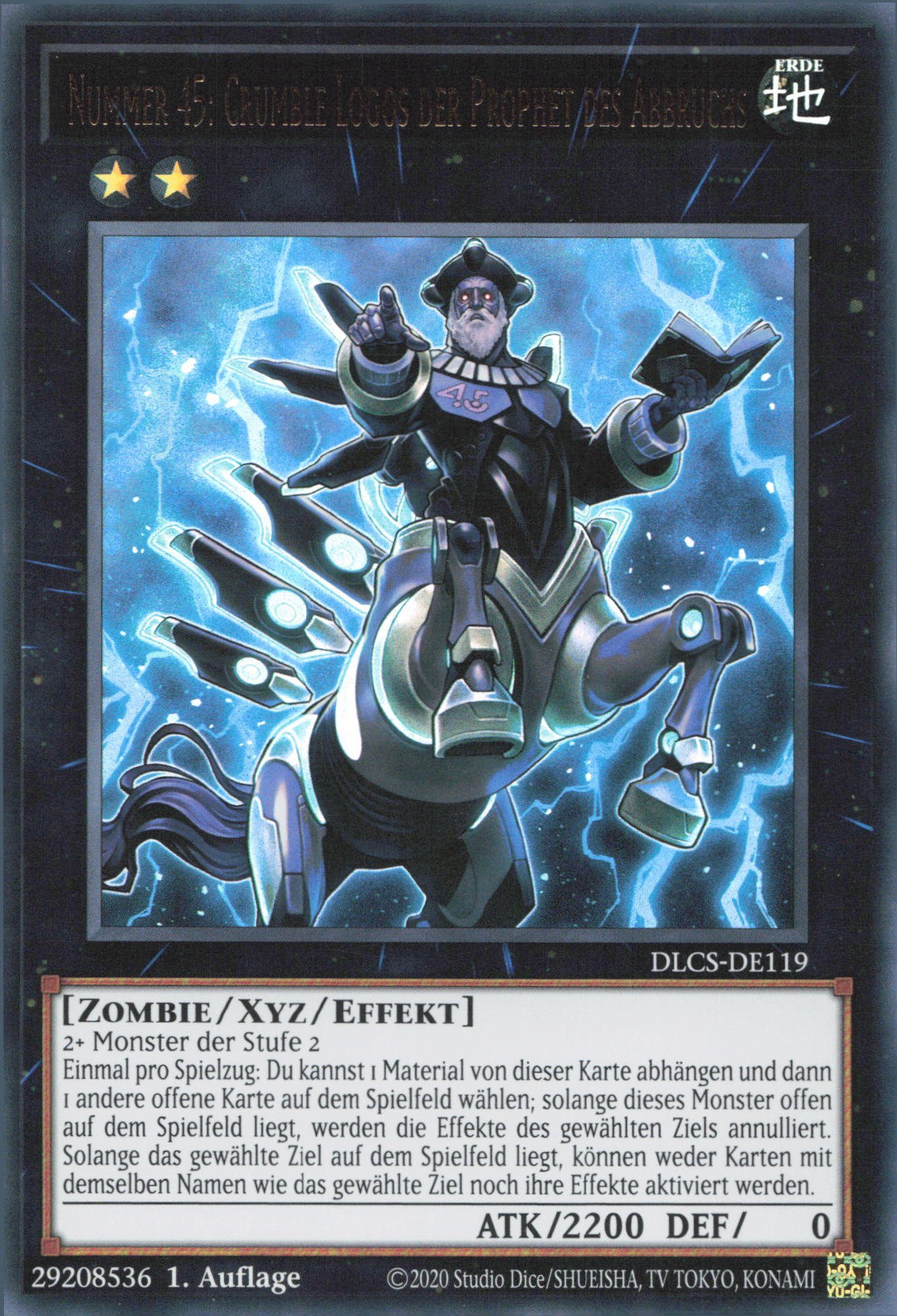 ReCollectibles Sammelkarte YuGiOh Karte Nummer 45: Crumble Logos der Prophet des Abbruchs (V.1 ...