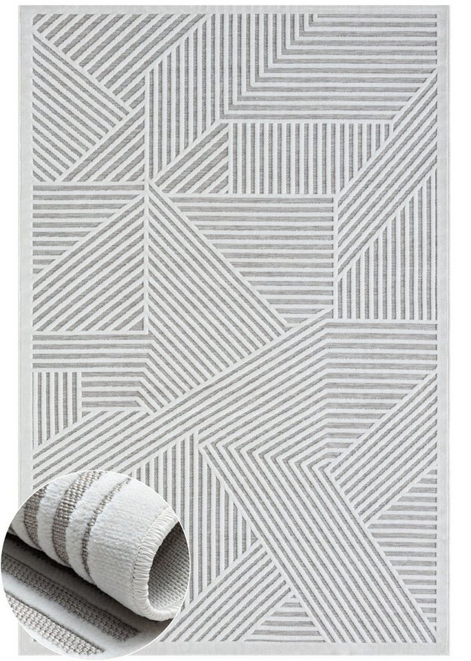 Wohnando Teppich My Rug Outdoor Teppich Audrey 150x80 Cm Grau