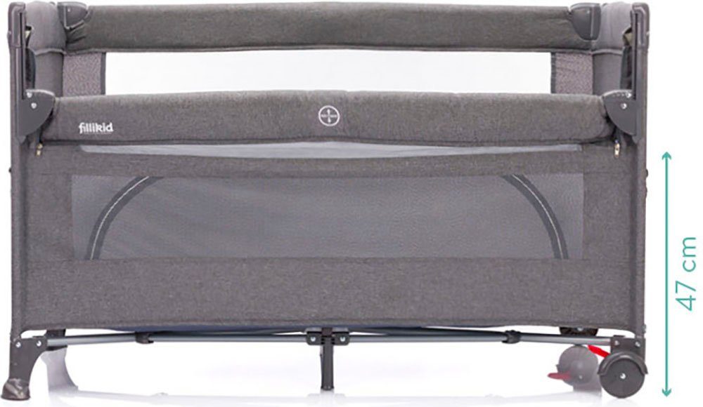 Fillikid Baby-Reisebett Porto, inkl. Transporttasche, Babyreisebettmatratze