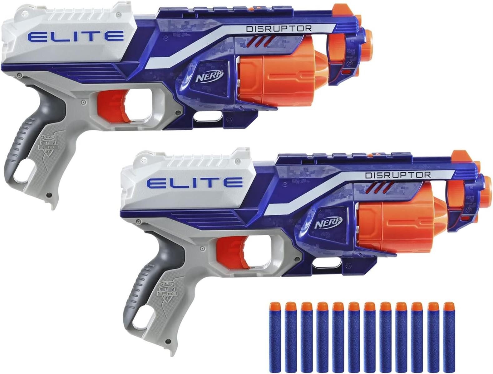 Hasbro Blaster Nerf Elite Disruptor 2er-Pack – 2 Disruptor Blaster, 12 ...