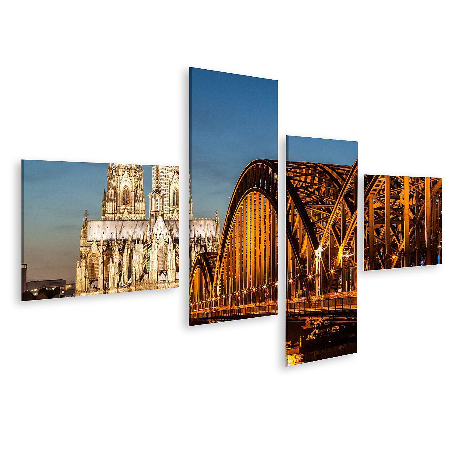 islandburner Leinwandbild Bild auf Leinwand Hohenzollernbrücke Und Kölner Dom In Der ...